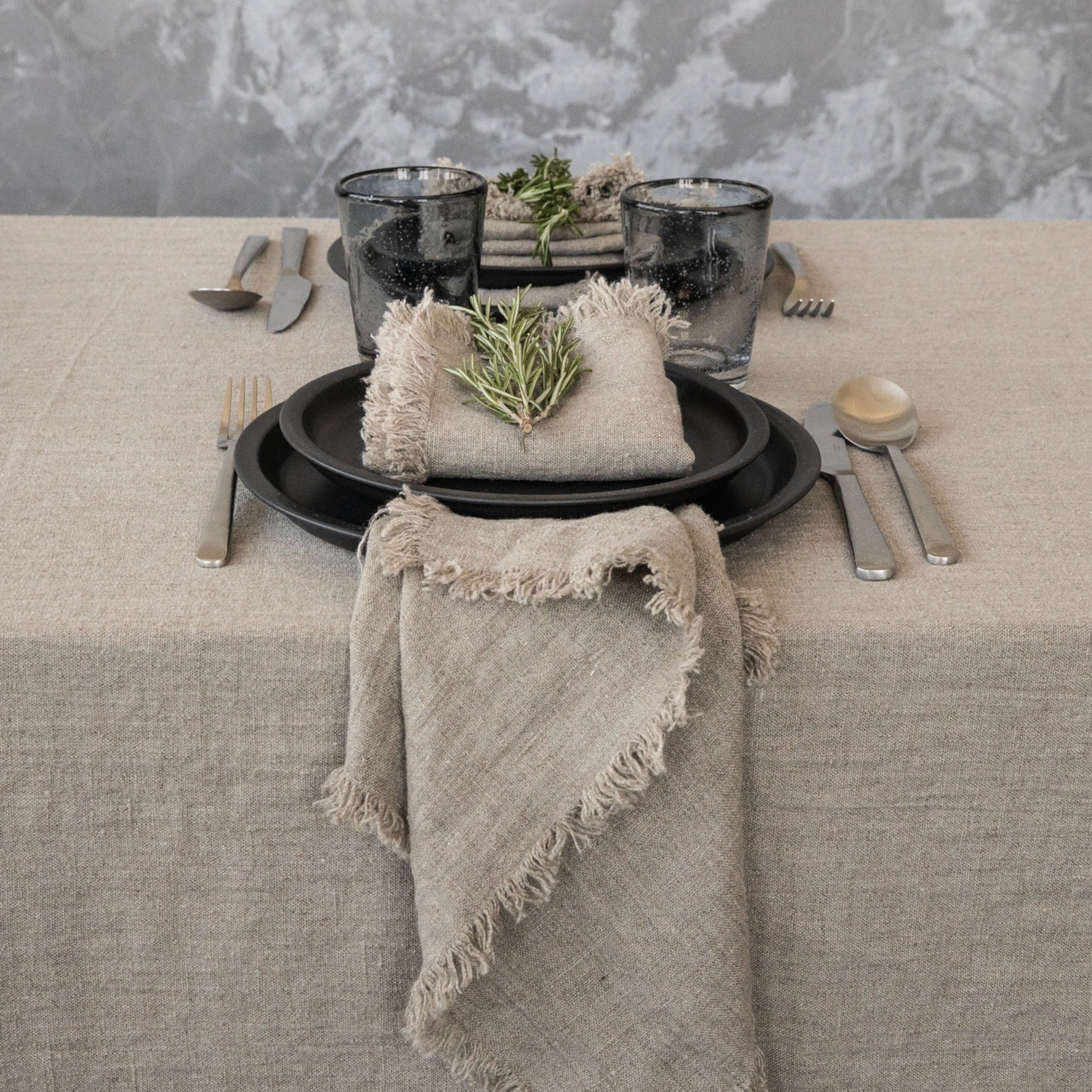 Hand Made Washed Linen Napkins in Natural. Plain Weave, Washed Heavy ...