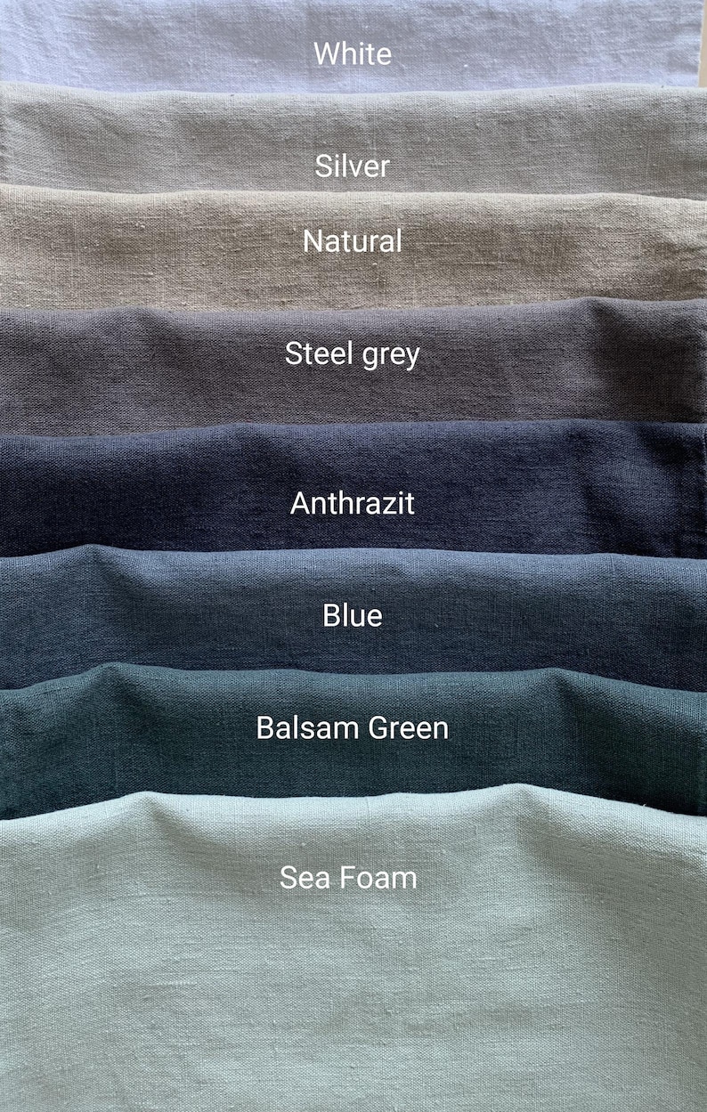 Heavy Linen Curtain Panel with Grommets in Silver Washed | Etsy