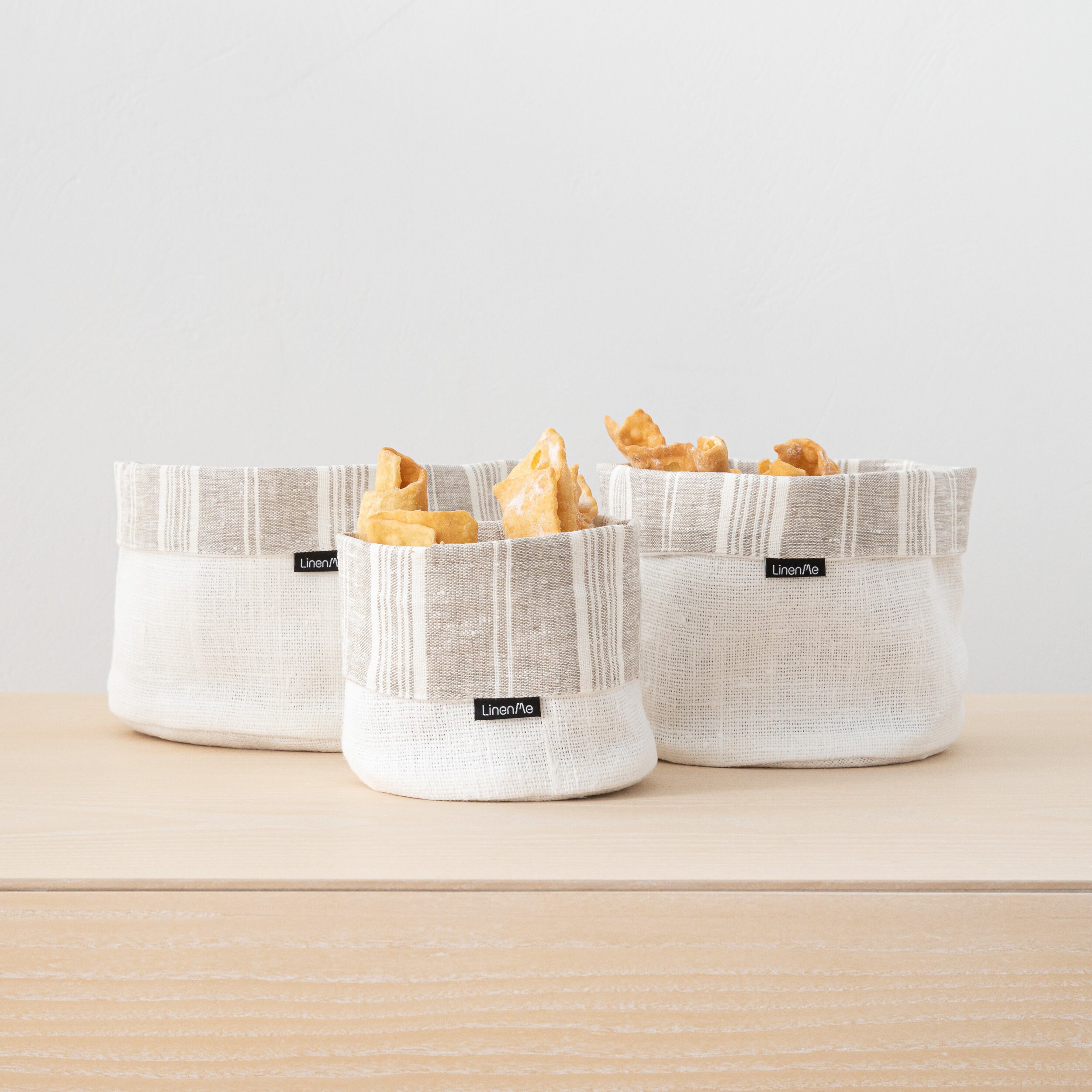 Linen Fabric Bread Basket Organic Food Storage Plant Pot - Etsy