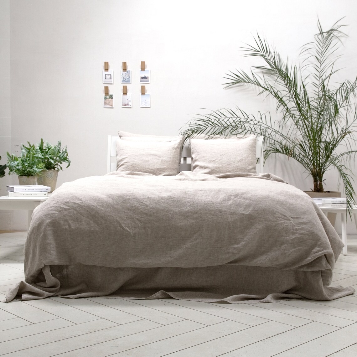 Natural Linen Bedding Set Washed Linen Duvet Cover & 2 - Etsy