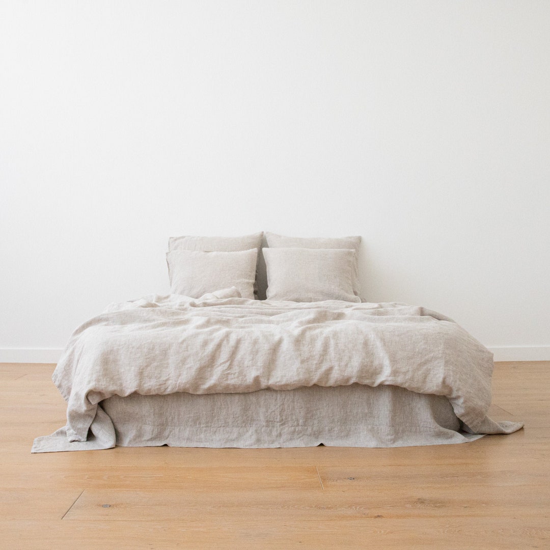 Natural Linen Bedding Set, Washed * Linen Duvet Cover & 2 Pillow Cases ...