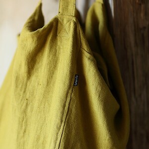 Linen Shopping Bag in Citrine and Other Colors * Linen Market Bag ...