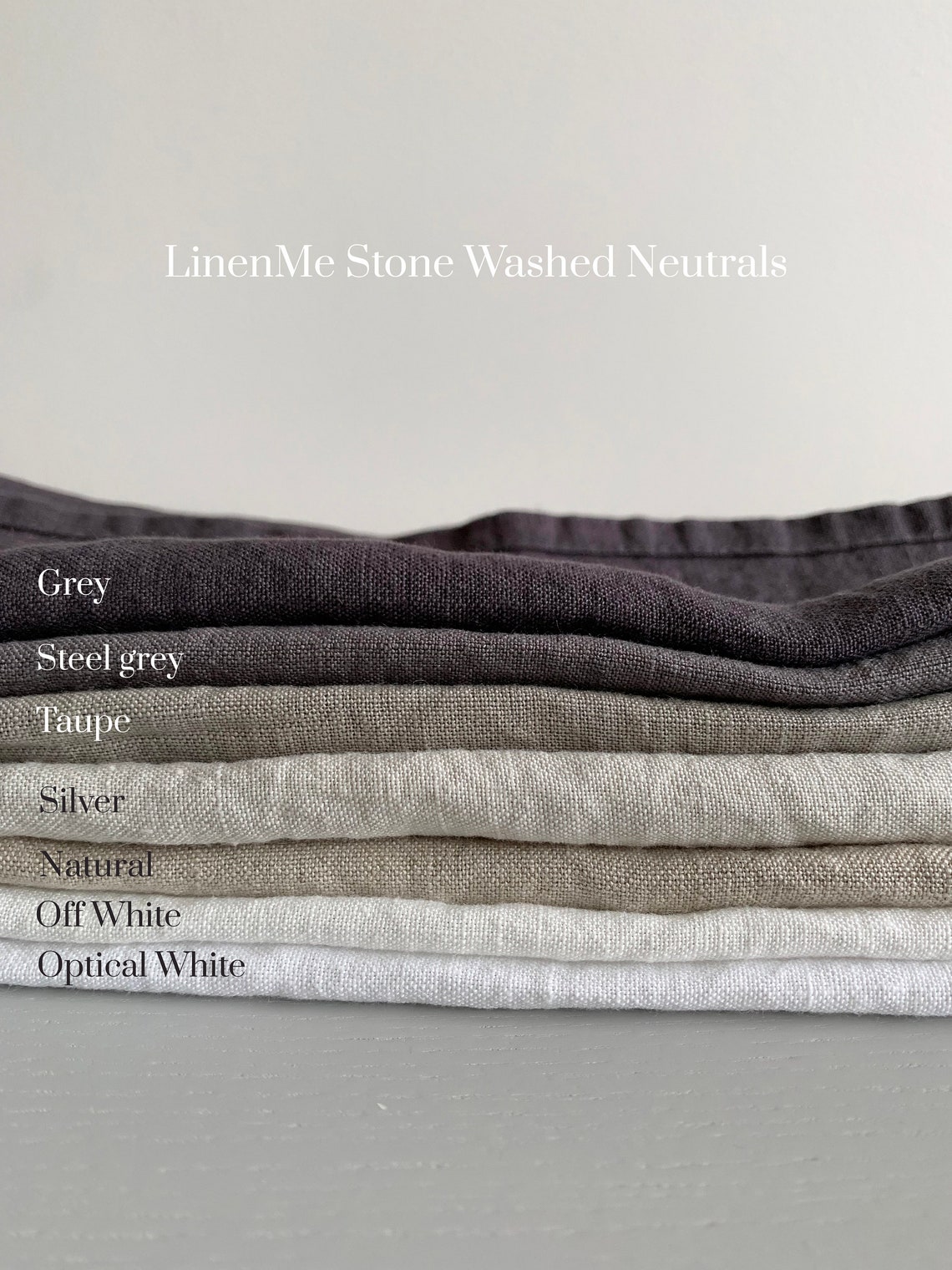 Off White Linen Sheet Set Washed. Fitted Sheet, Flat Sheet, 2 Pillow ...