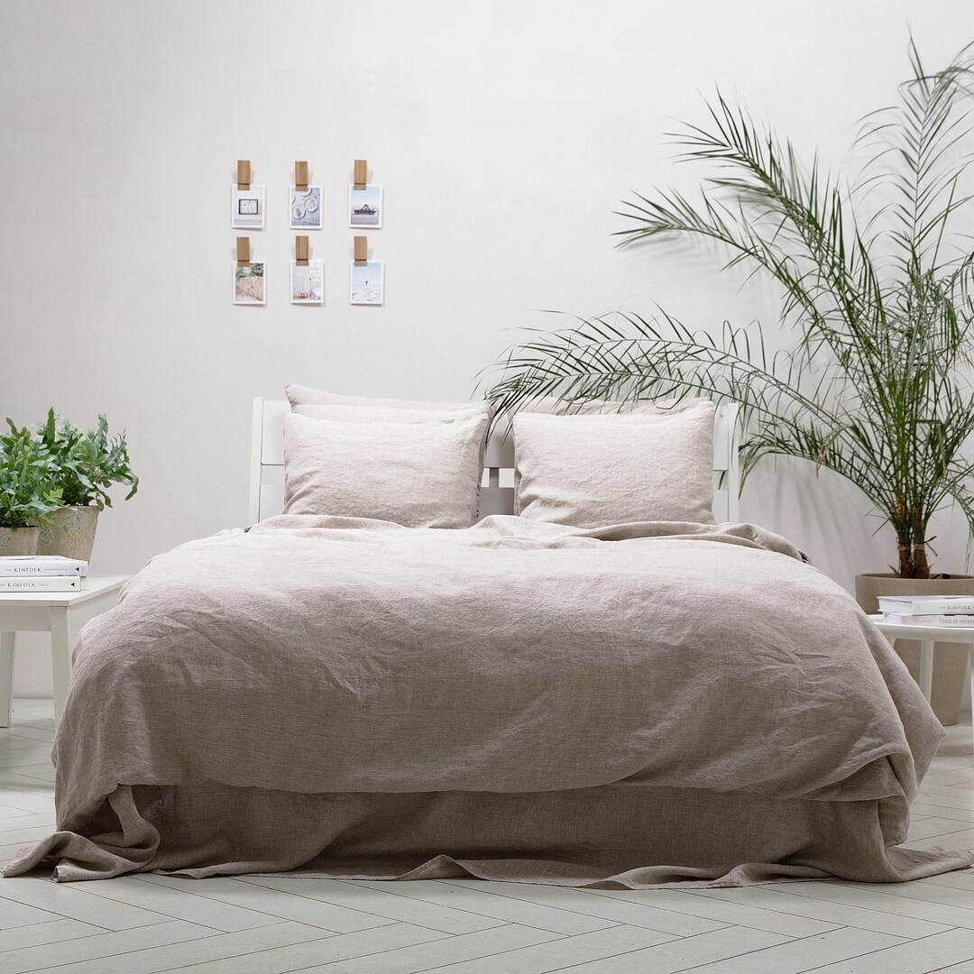 Washed Linen Sheet Set in Natural * Fitted Sheet, Flat Sheet, 2 Pillow ...