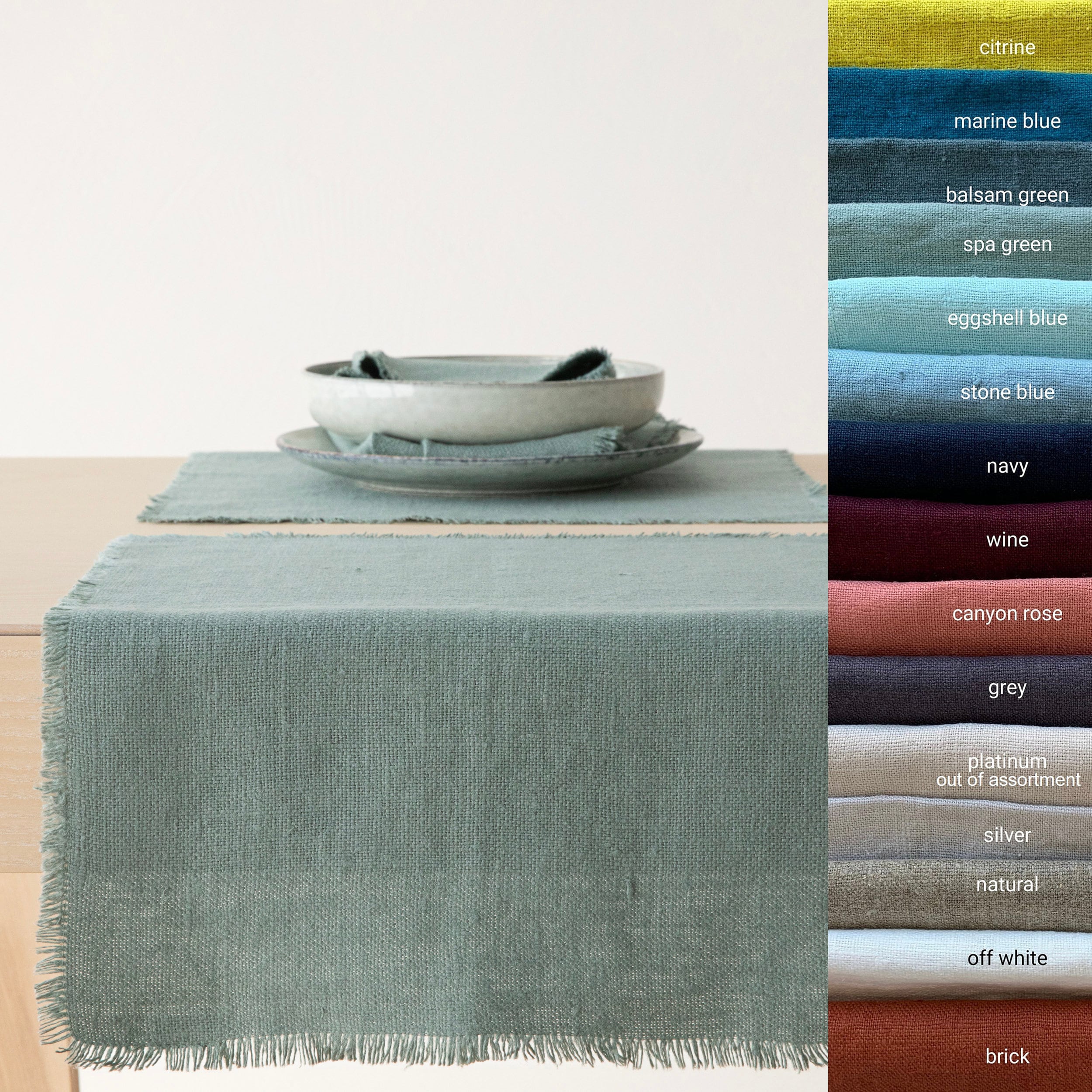 Hand Made Washed Linen Placemat in Various Colors. Rustic Weave, Washed ...