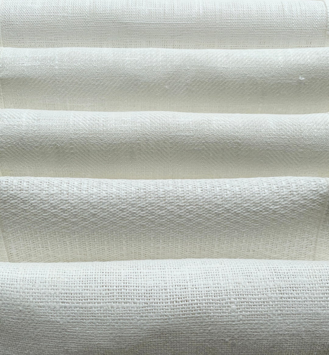 Heavy Weight off White Linen Fabric by the Yard or Meter. Linen Fabric ...