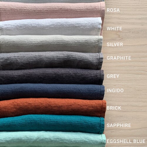 Sample Set of Washed Waffle Linen Fabric. Washed Waffle Linen - Etsy