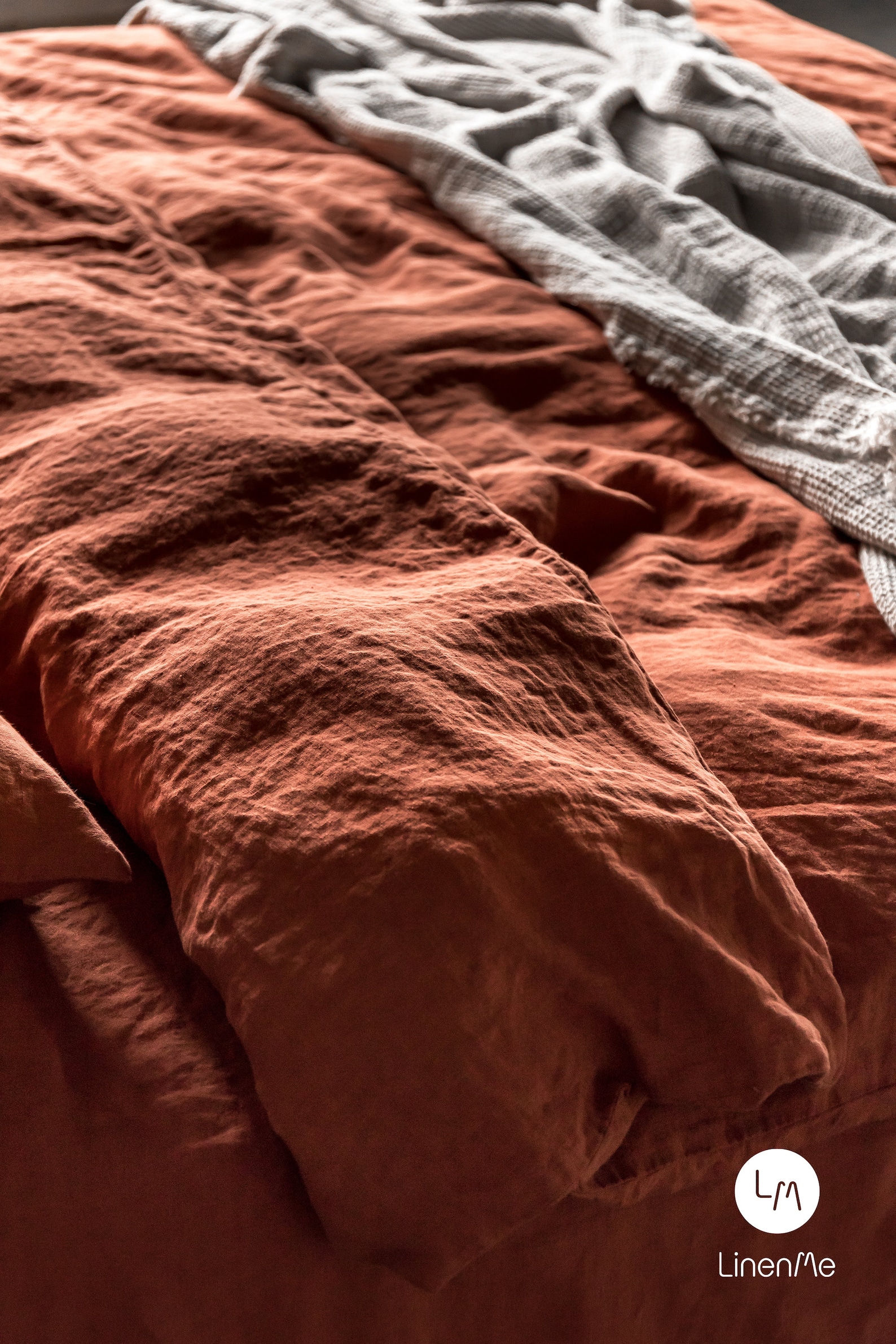 Linen Duvet Cover in Brick, Rust, Terra Cotta. Washed, Softened Linen ...