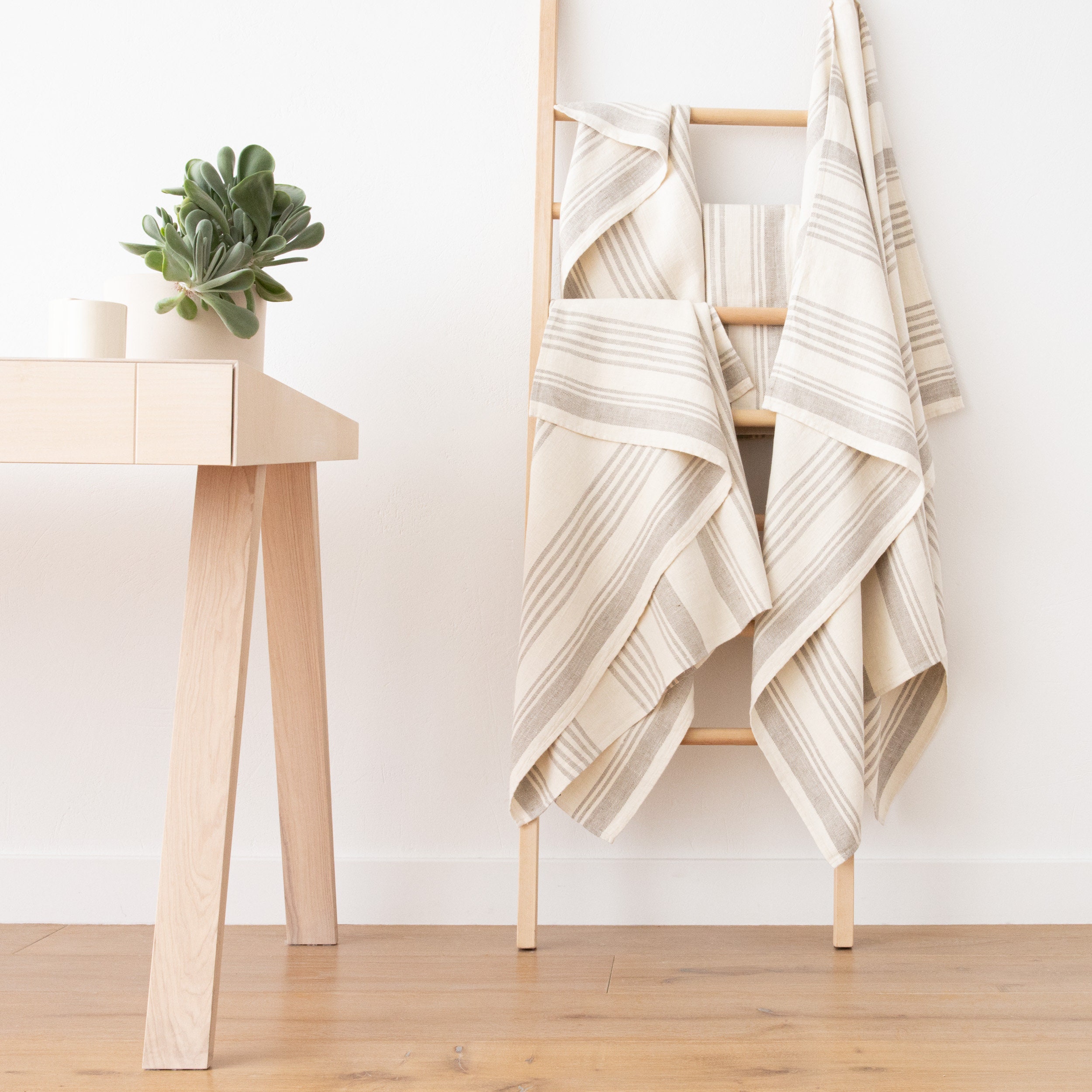 Heavy Weight Linen Big Towels Natural and Cream: Towel Set - Etsy