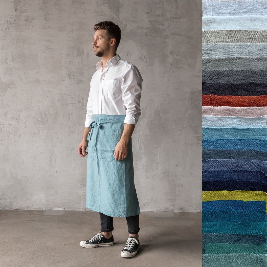 Linen Chef's APRON FOR MEN Various Colors. Gardening Linen Apron ...