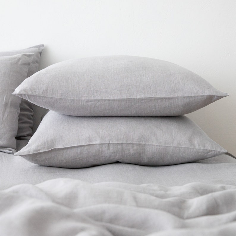 Linen Bedding Set in Cool Grey. Washed Linen Duvet Cover & 2 - Etsy