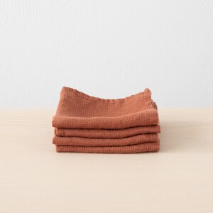 Linen Waffle Towels Brick, Rust: Towel Set, Bath Towel, Body Linen ...