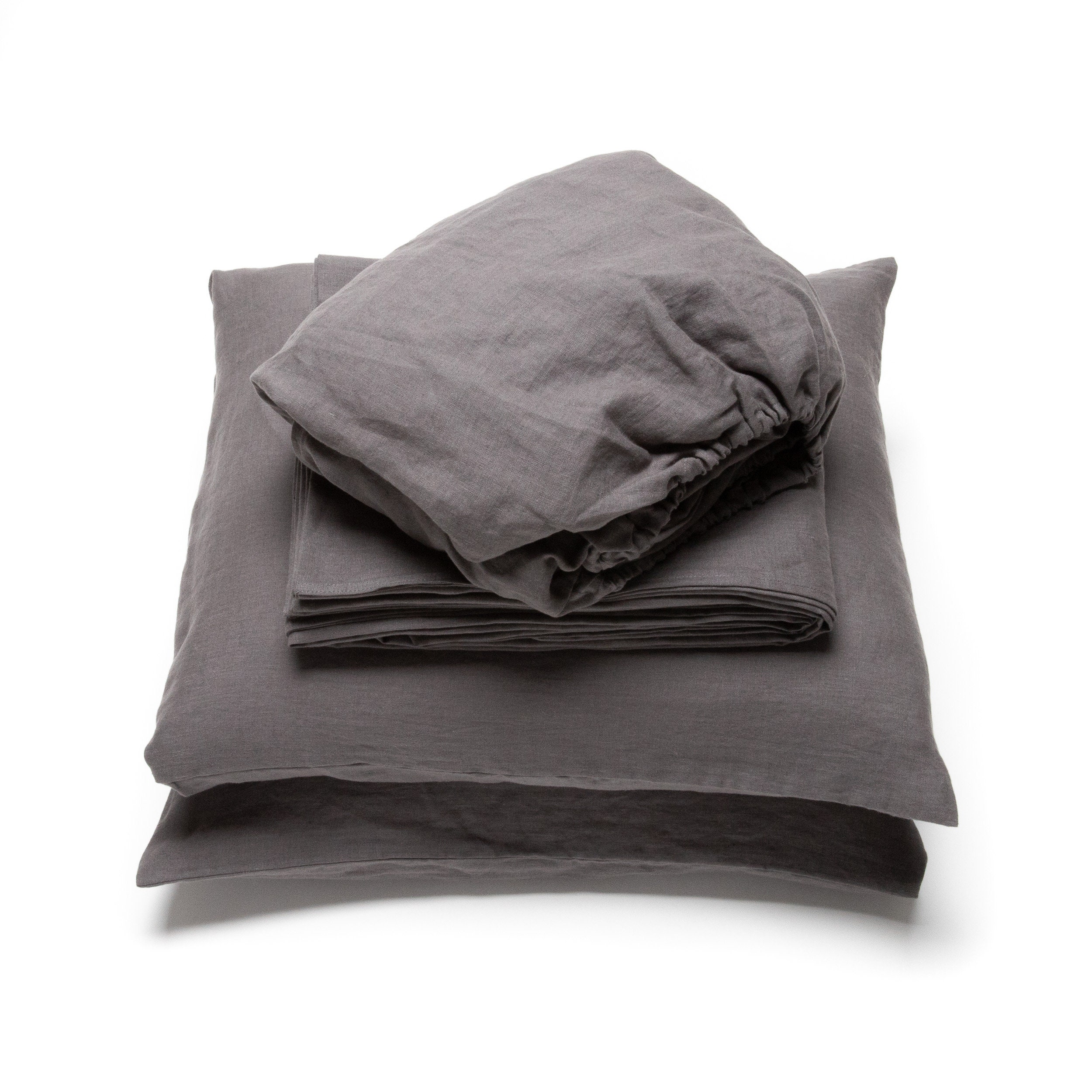 Linen Sheet Set in off White Color. Washed Linen Fitted Sheet | Etsy