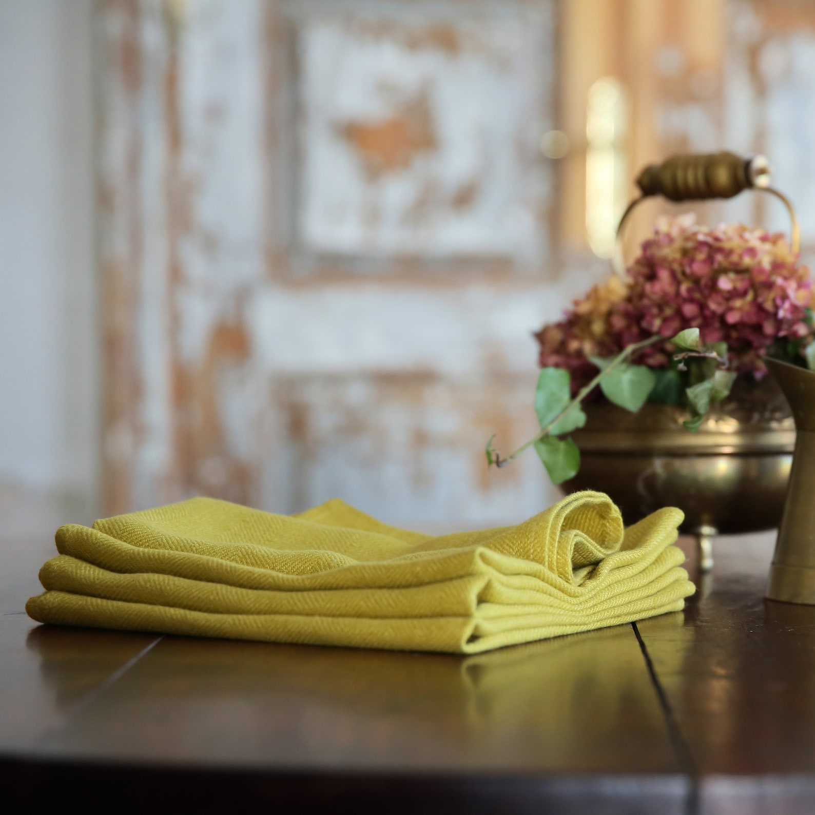 Washed Linen Napkins in Various Colors. Herringbone Weave - Etsy