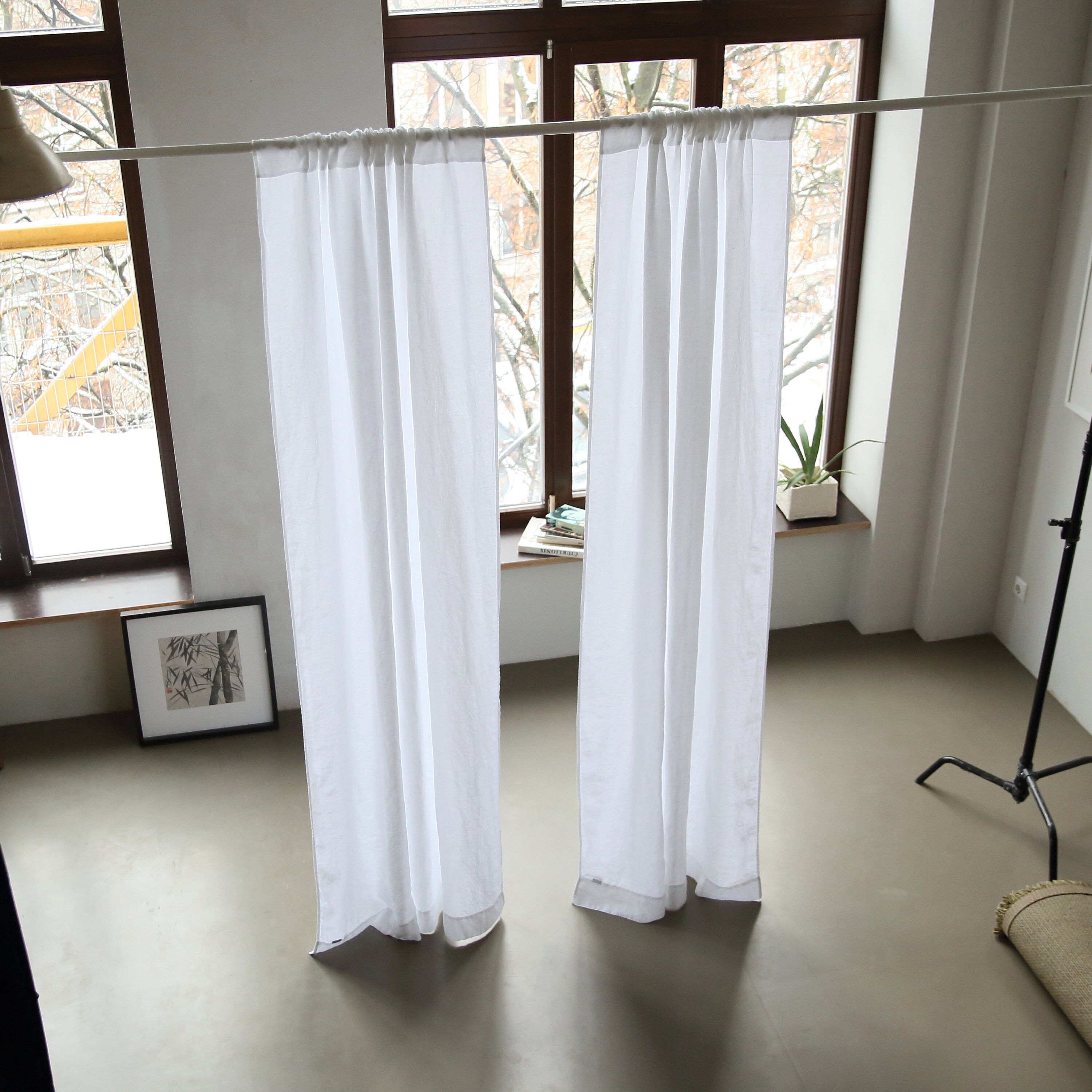 Rod Pocket Linen Curtain Panel, Prewashed. Pure European Linen. Curtain ...