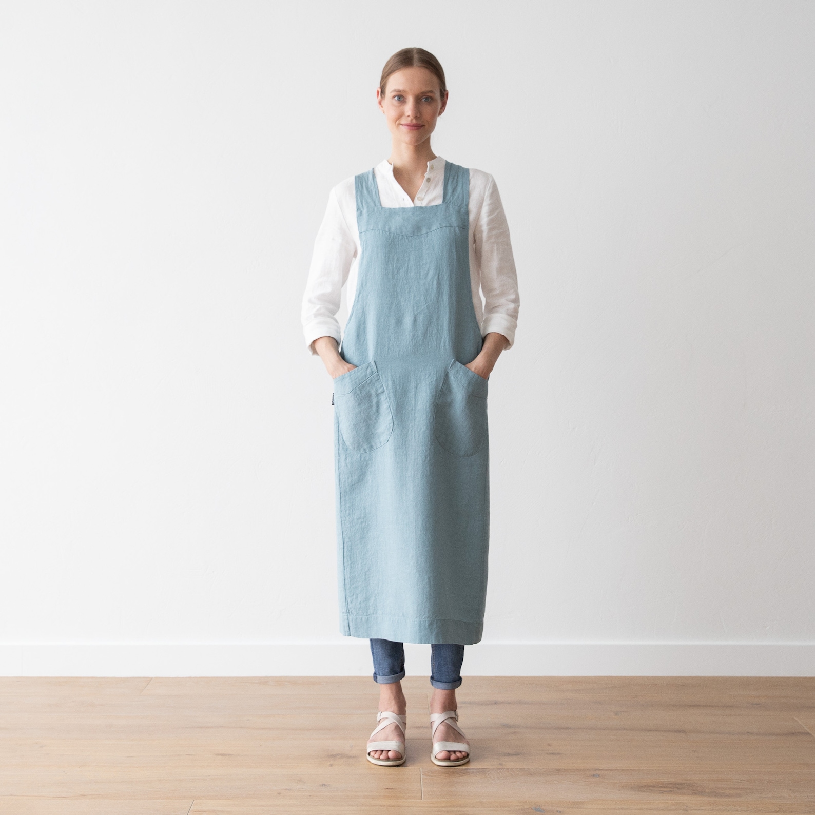Japanese Cross Back Linen Apron in Various Colours. Washed - Etsy