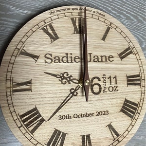 Personalised Working Birth Celebration Clocks - Etsy