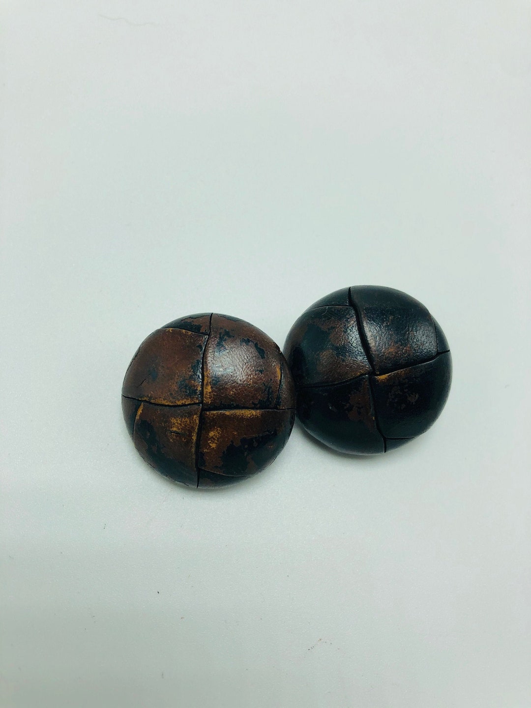 Black Leather Woven Buttons - Etsy