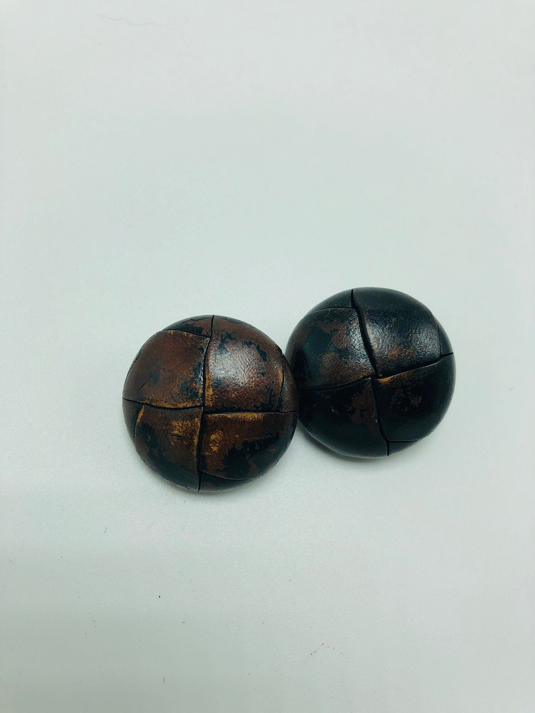 Black Leather Woven Buttons - Etsy