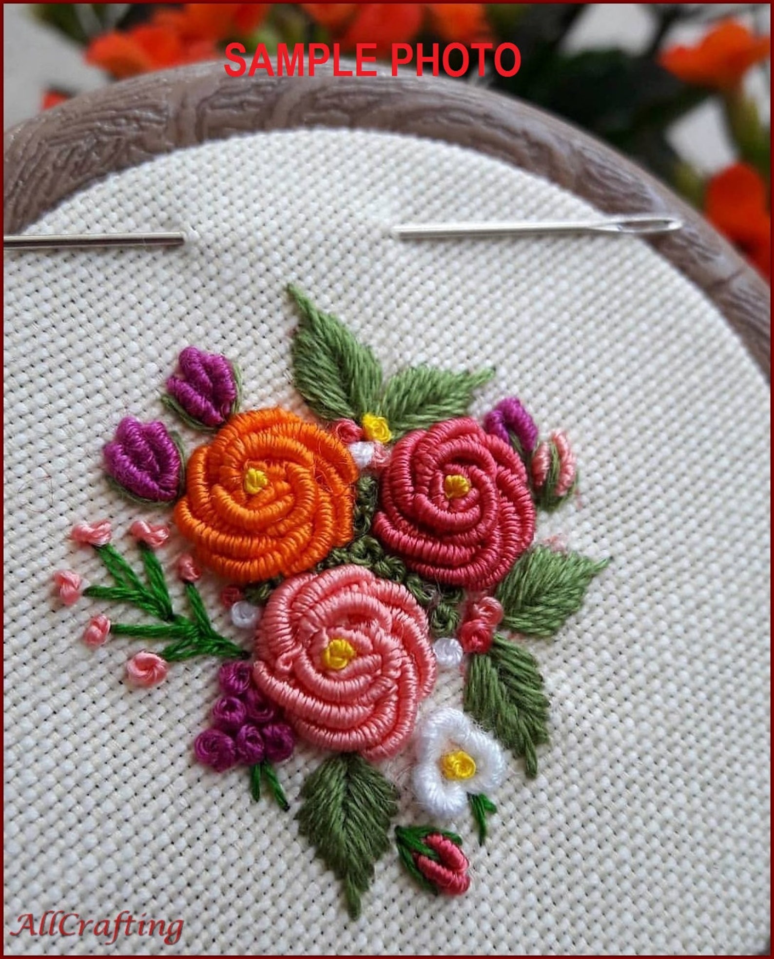 Embroidery Necklace Unique to You Hand Embroidered Pendant Floral ...