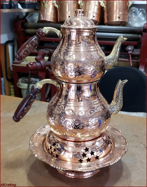 Handmade Copper Tea Pot Turkish Tea Pot Works With Special - Etsy