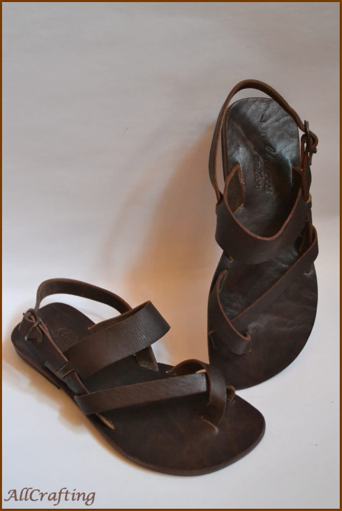Greek Leather Sandals Roman Sandals Brown Leather Sandals - Etsy