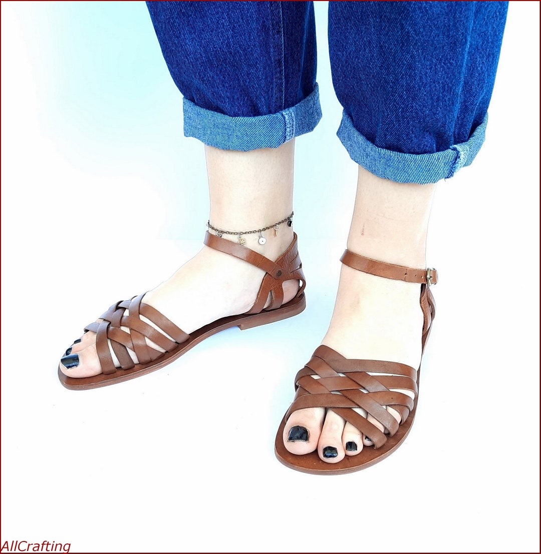 Roman Gladiator Sandals Greek Sandals Elegant Leather Bodrum Sandals ...