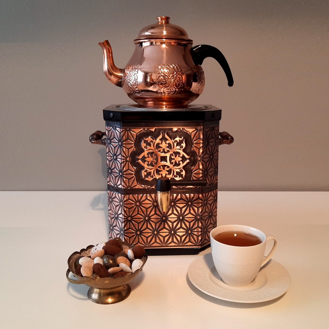 Copper Samovar Gel-fueled Tea Maker Gift, Russian USSR Samovar Turkish ...