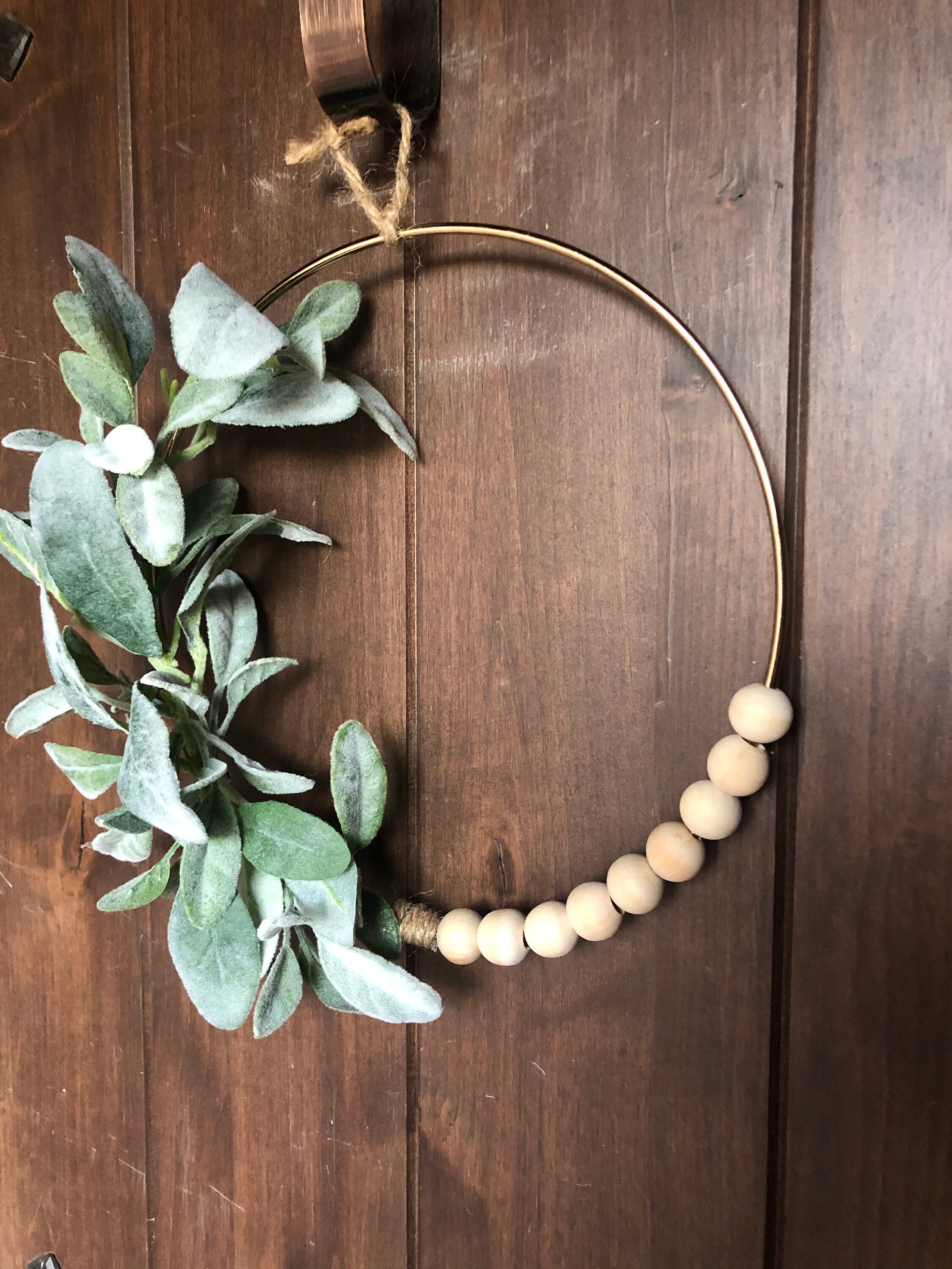 Neutral Wreath Simple Wreath Wall Decor Hoop Wreath Year | Etsy