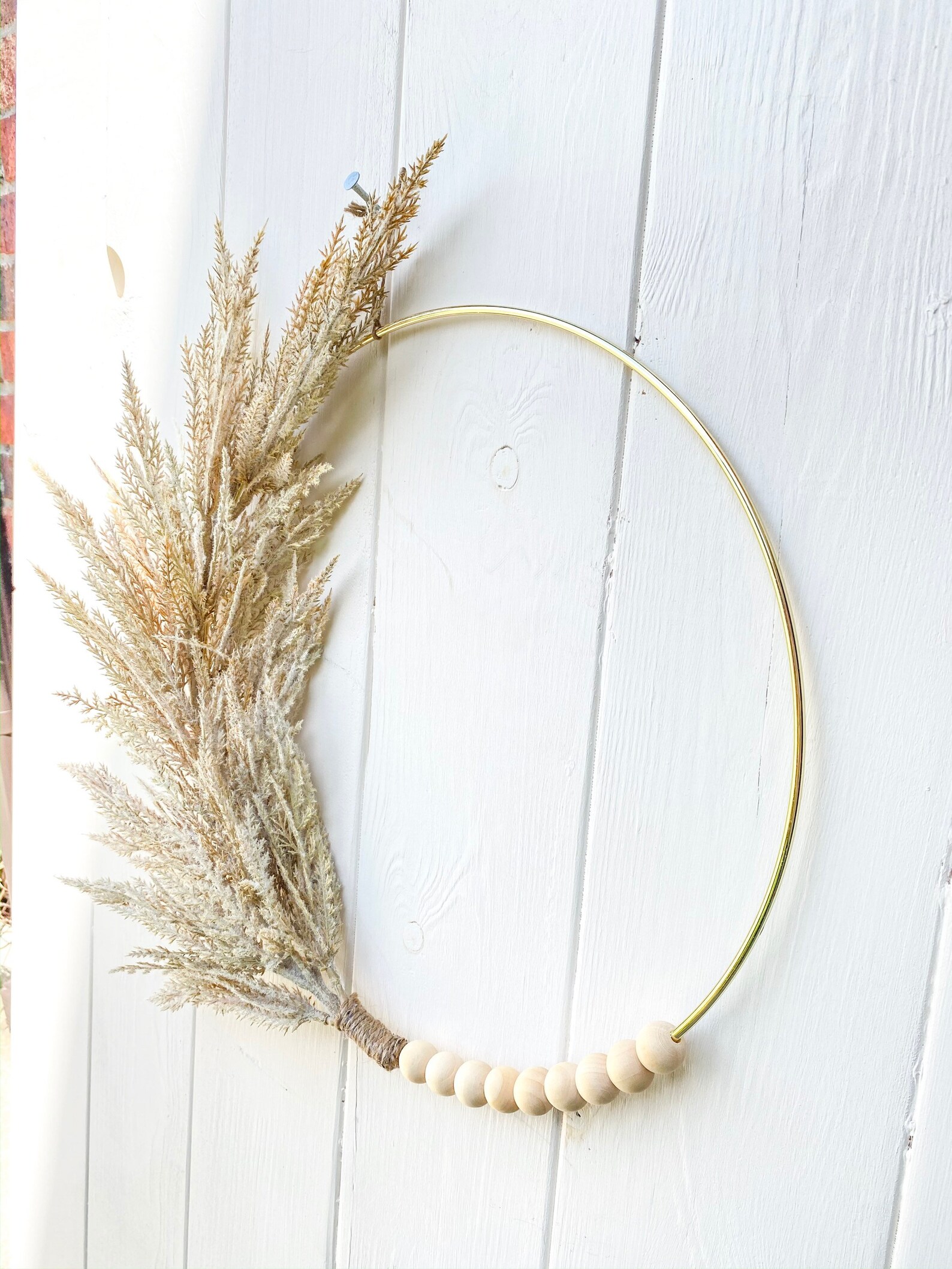 Neutral Wreath Pampas Wreath Pampas Grass Hoop Wreath - Etsy