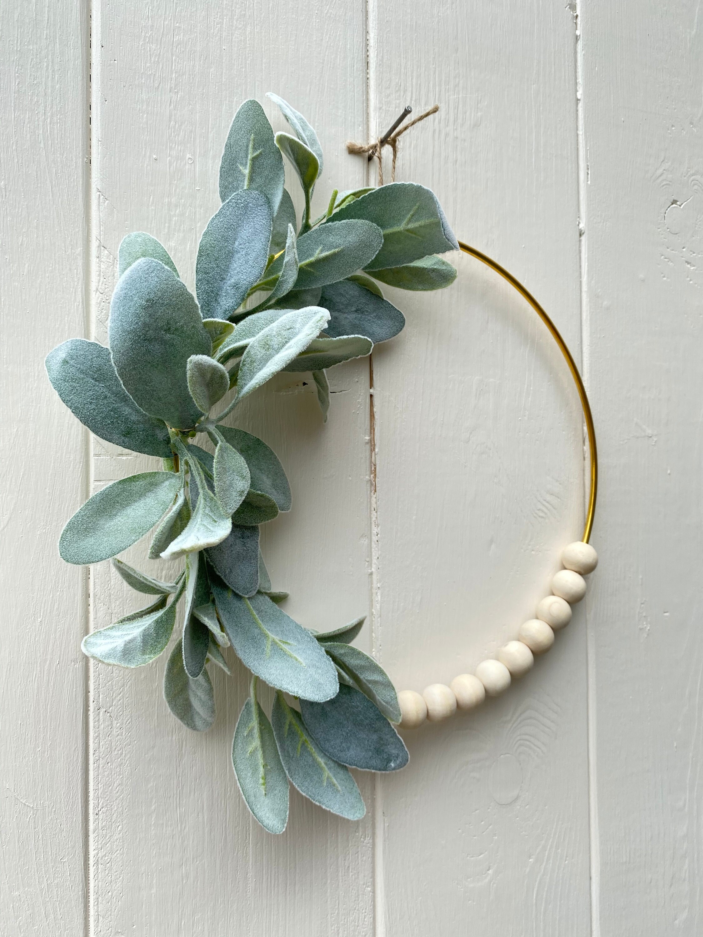 Neutral Wreath Simple Wreath Wall Decor Hoop Wreath Year | Etsy
