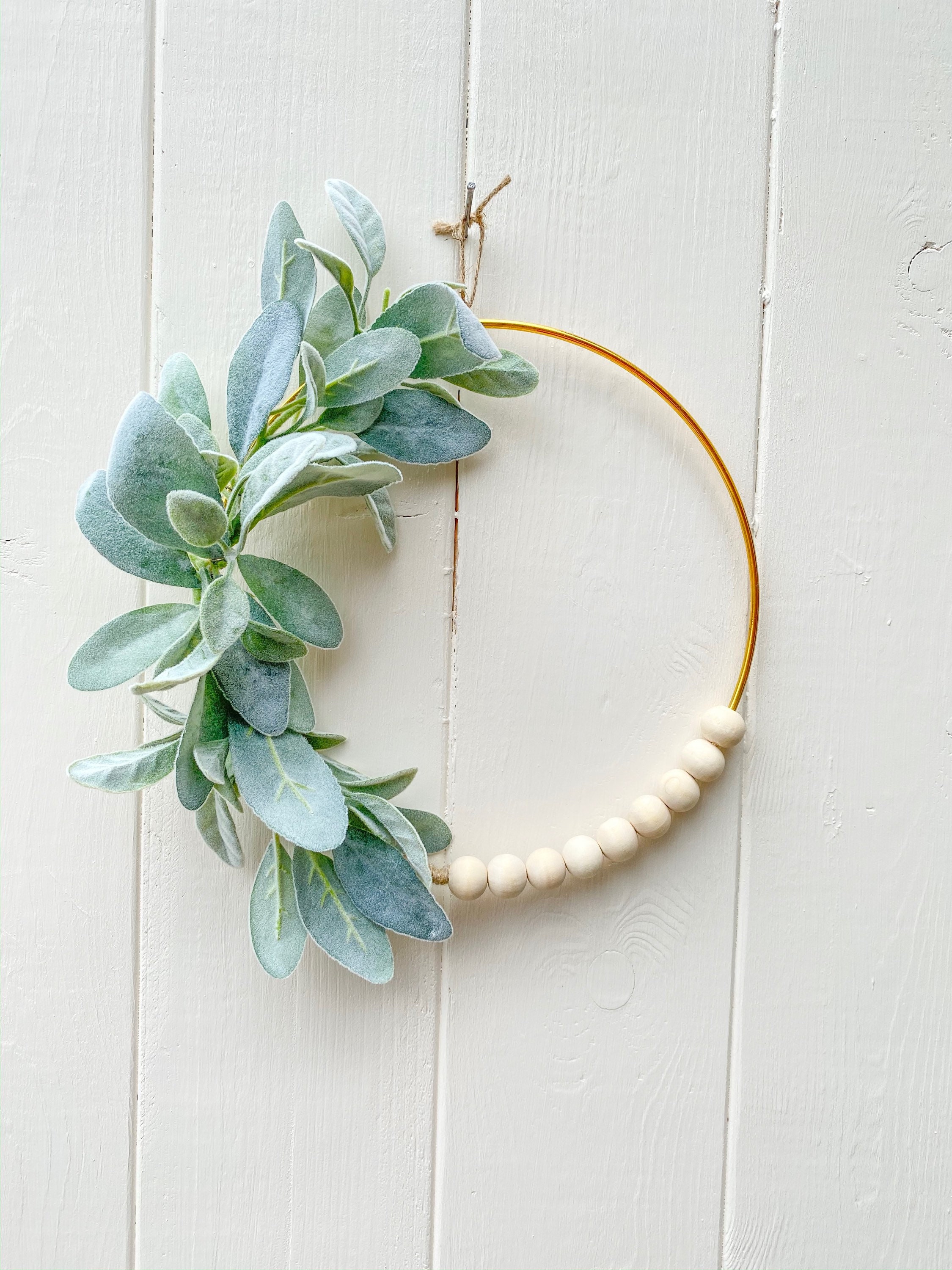 Neutral Wreath Simple Wreath Wall Decor Hoop Wreath Year | Etsy