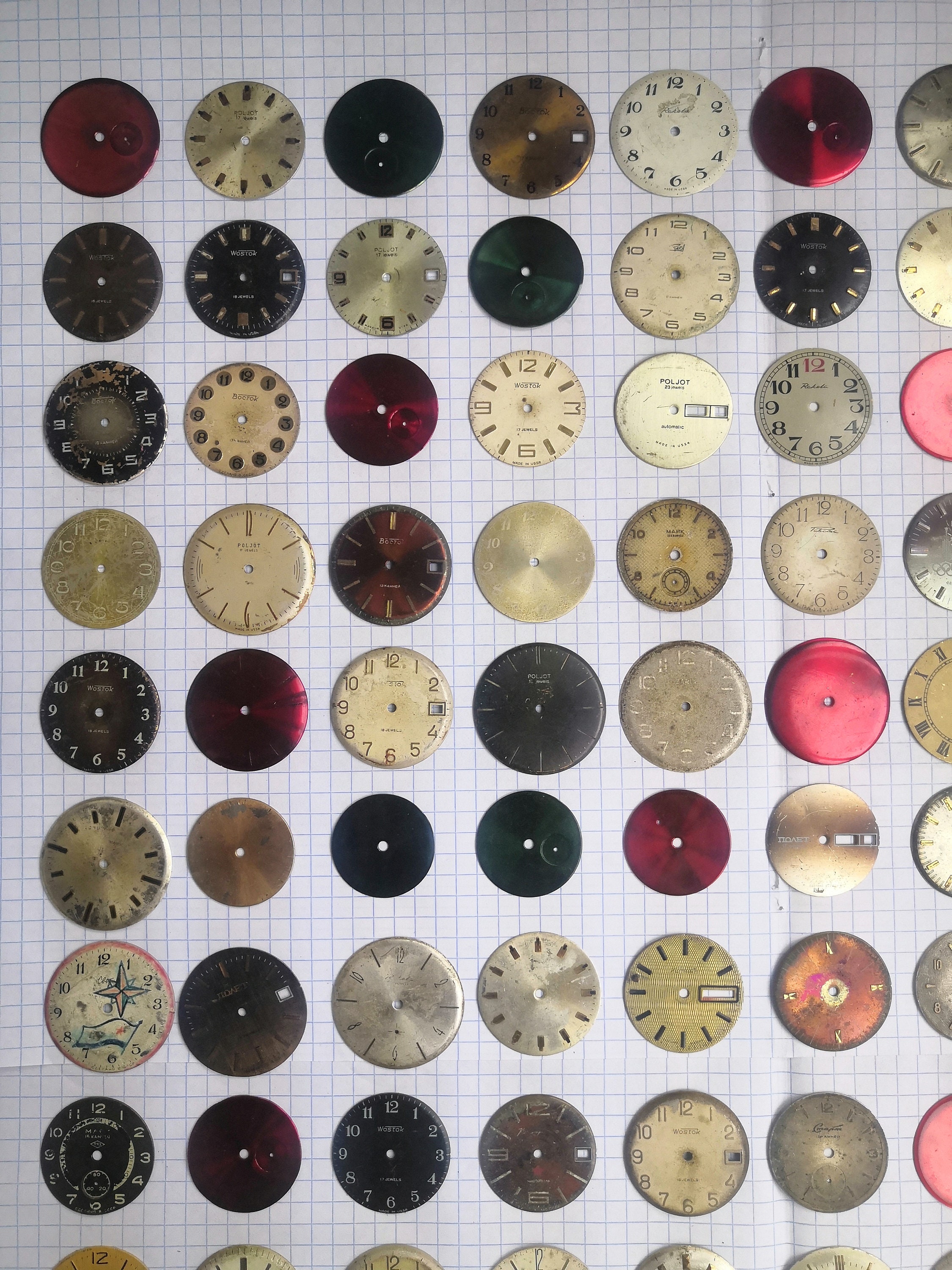 110 Pcs Watch Faces Mens Watch Dials Patina Watch Faces - Etsy