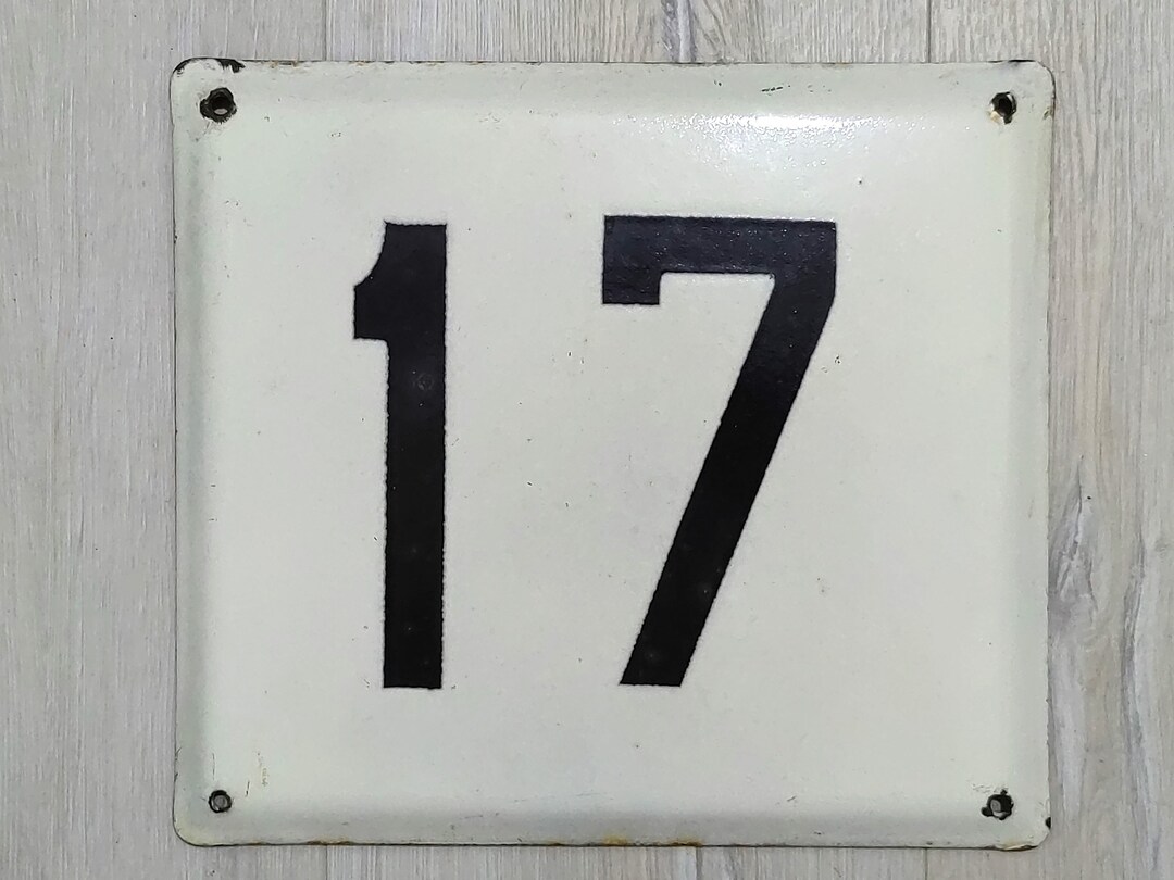 Large 11 9 Vintage Enameled House Door Gate Number 17 Soviet Era Door ...