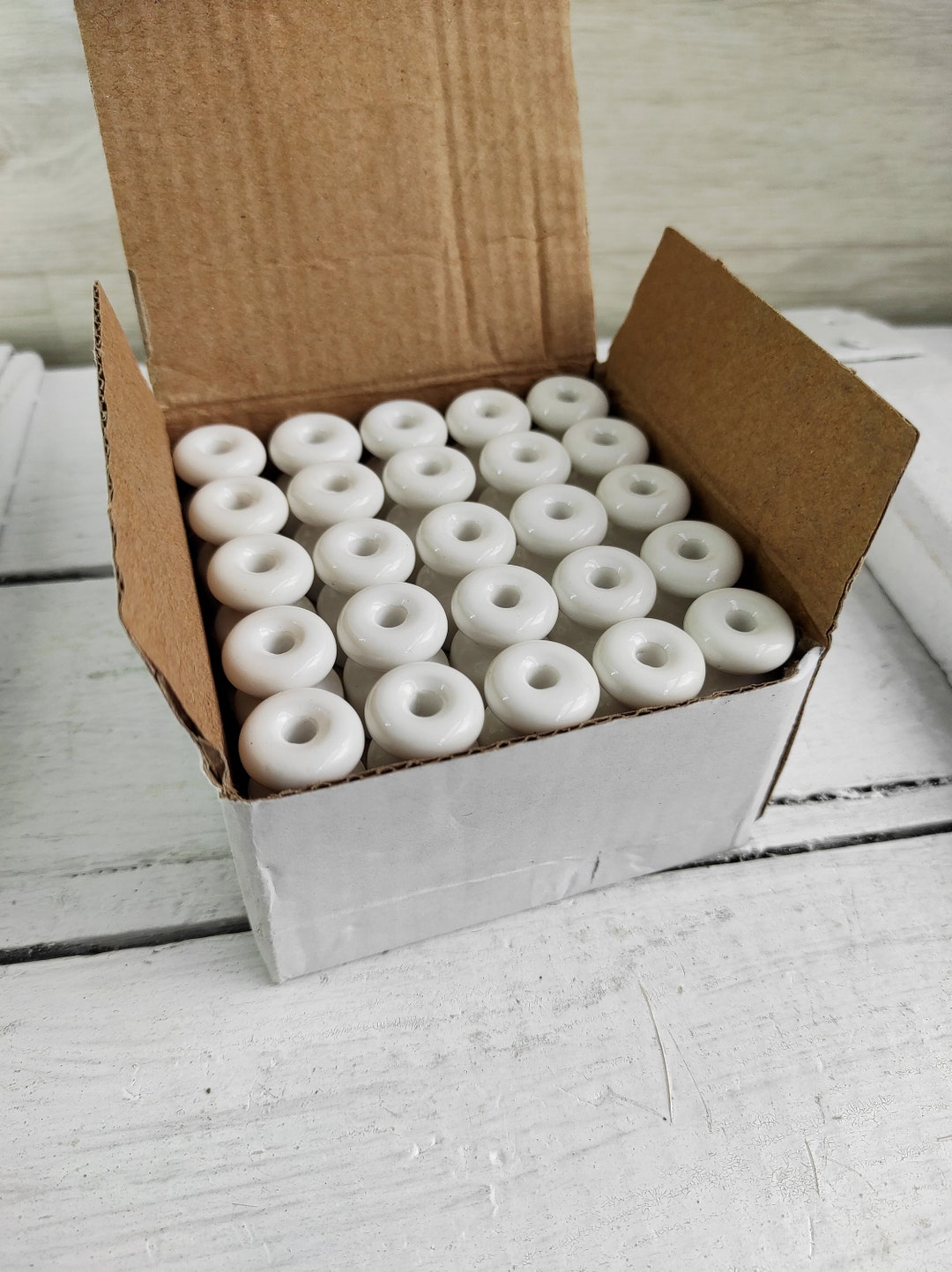 Lot of 10 Pcs Vintage Look Ceramic Insulators Retro Look Porcelain ...