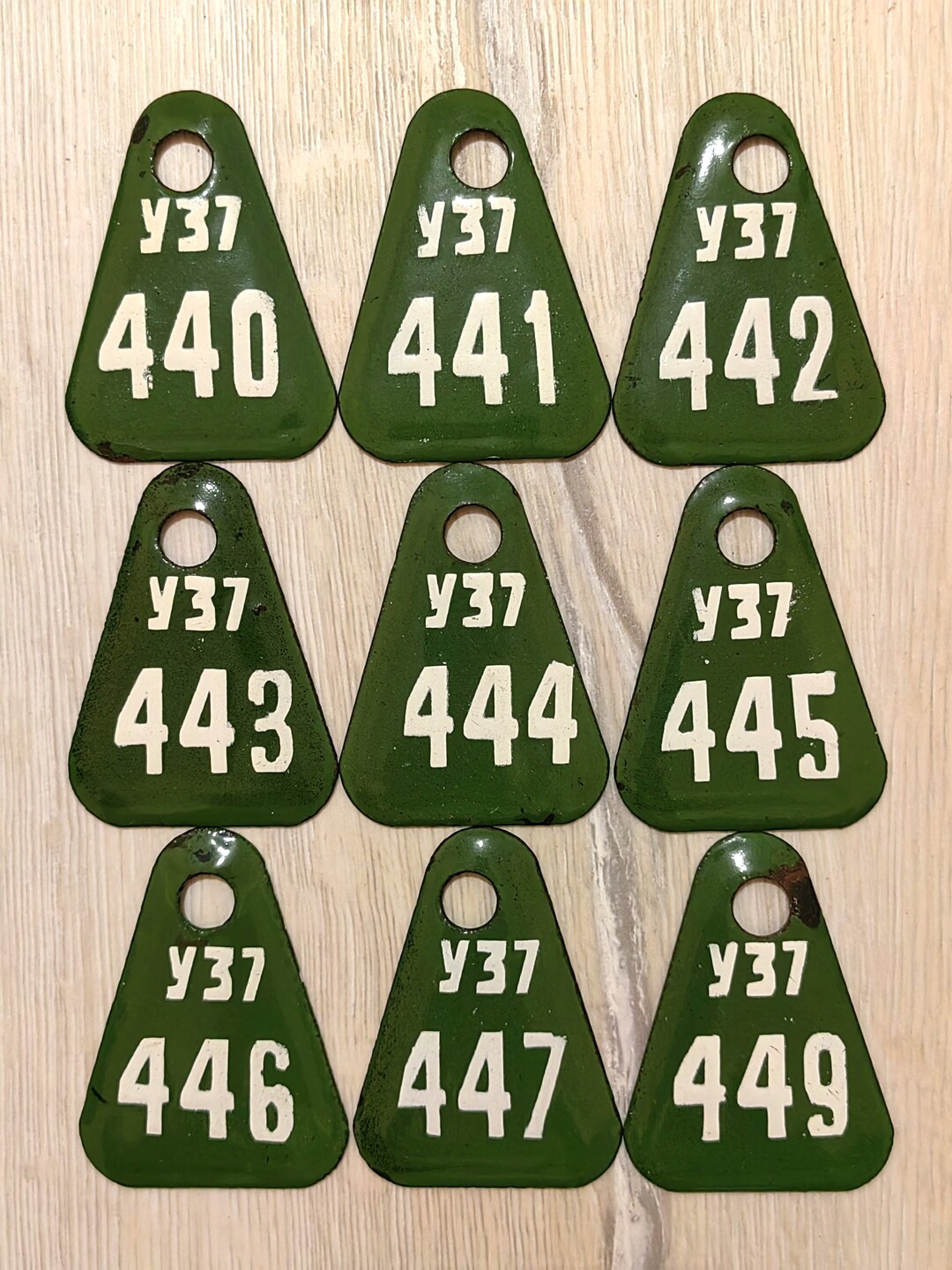 Choose Any Number Metal Tag Vintage USSR Enamel Number Key Token Soviet ...