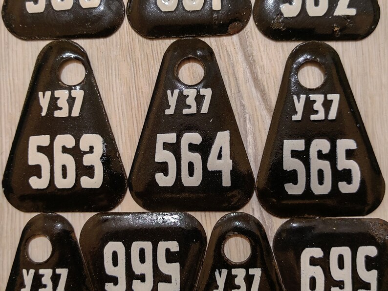 Vintage USSR Metal Wardrobe Tag Sign Dressing Room Number Hotel Room ...