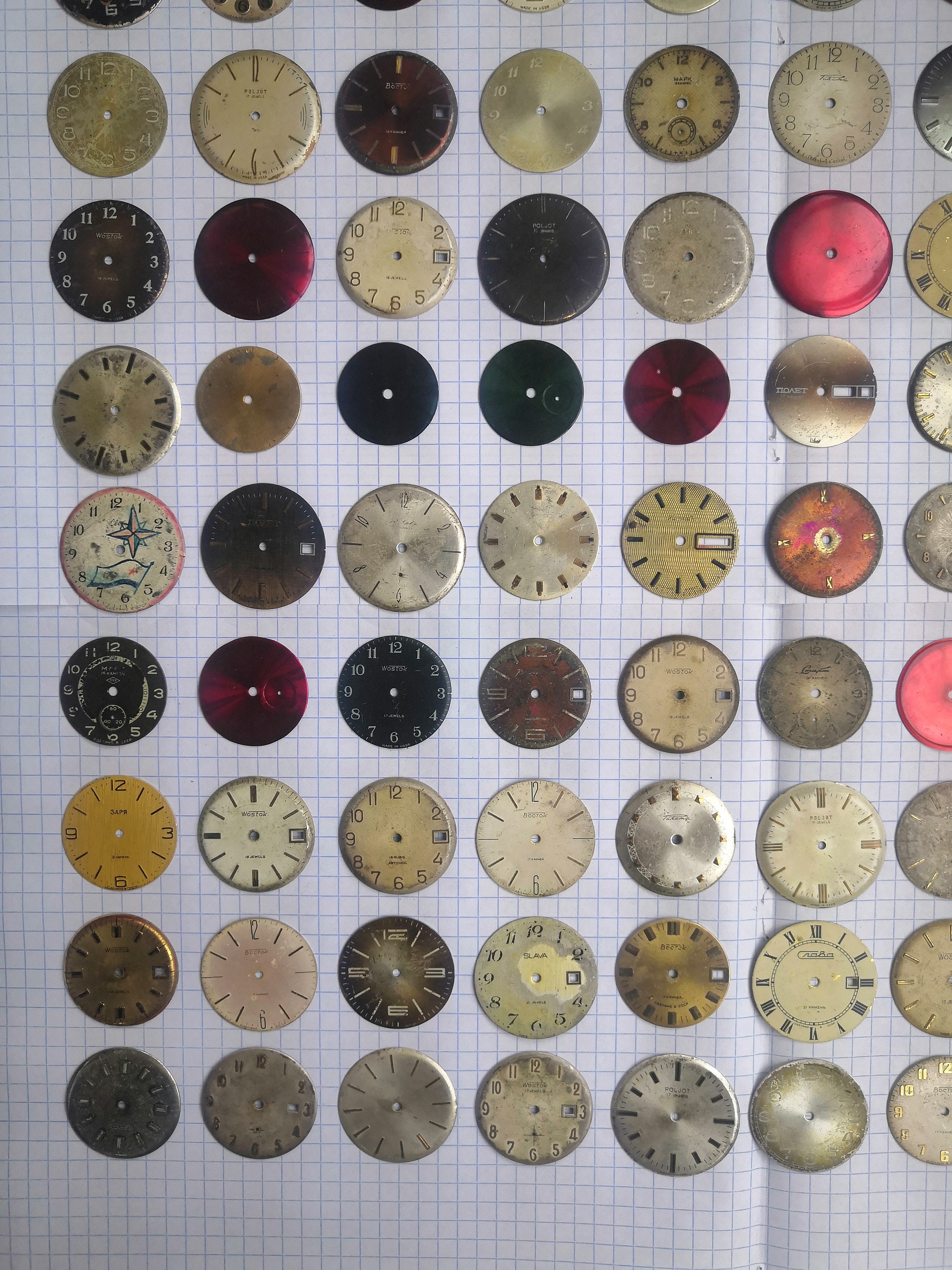 110 Pcs Watch Faces Mens Watch Dials Patina Watch Faces - Etsy