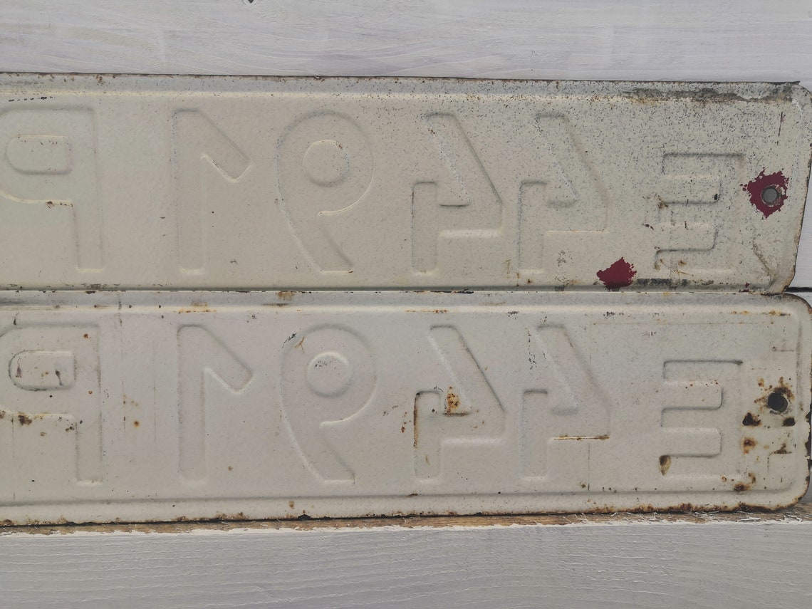 Pair of Vintage USSR Car Number Plates Soviet Car Licence | Etsy