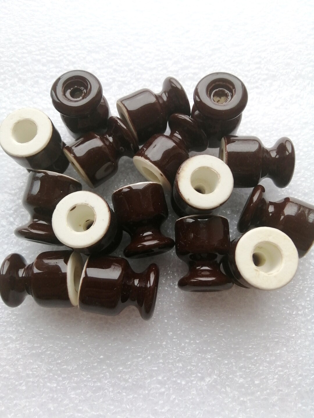 Lot of 10 Pcs Vintage Look Ceramic Insulators Retro Look Porcelain ...
