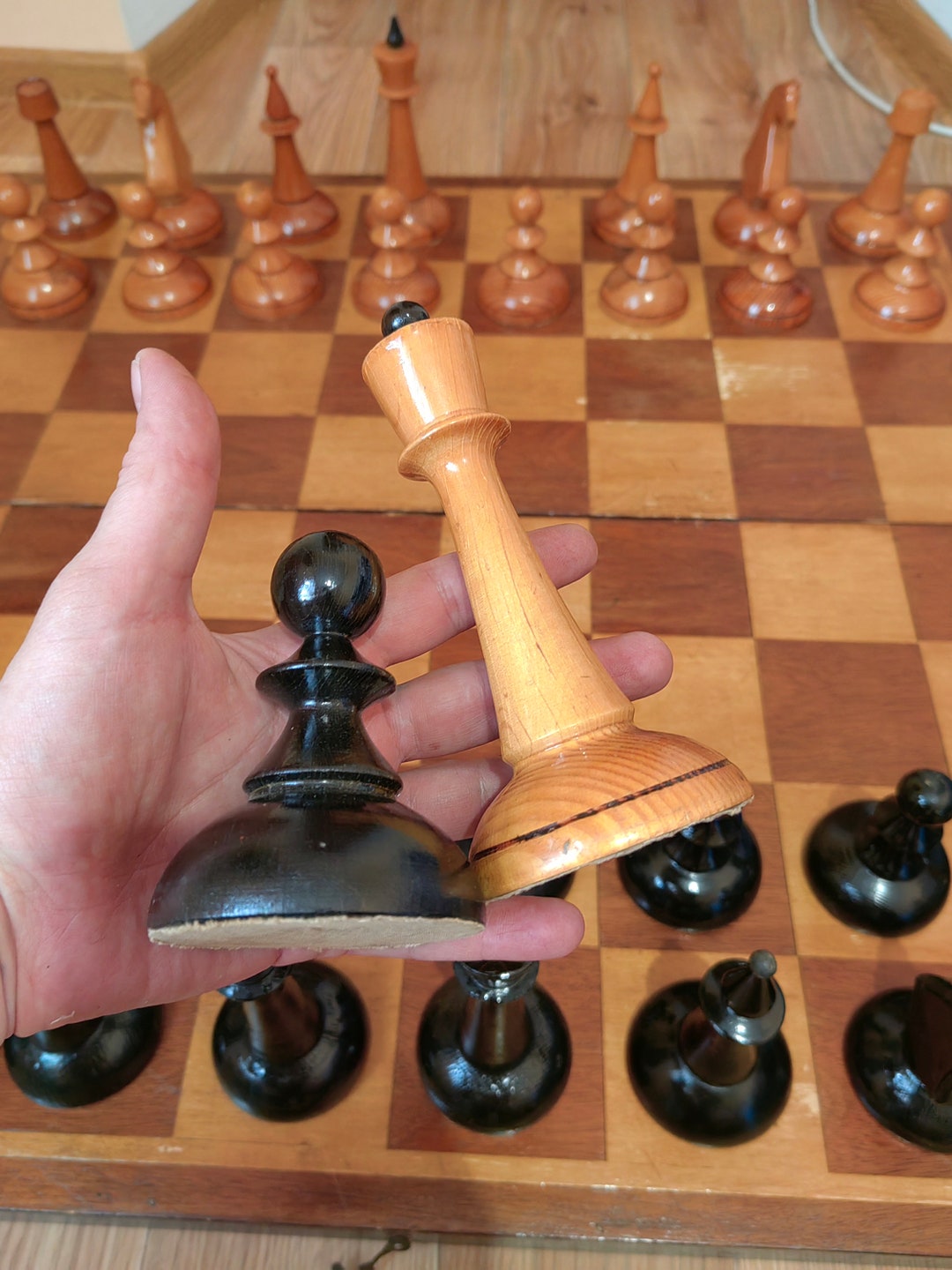 39*34inch. Vintage Huge Chess Soviet Giant Chess Game With Original ...