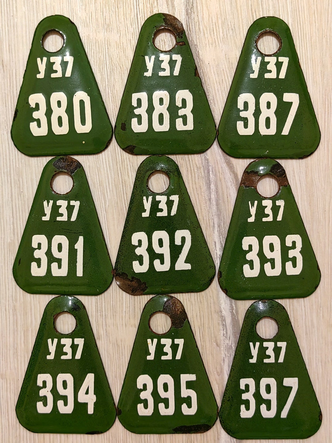 Pick Any Number Metal Tag Vintage Enamel Number Lockers Fob Soviet Era ...