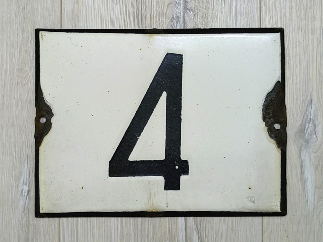 9" * 7" Vintage Enameled House Door Gate Number 4 Soviet Era Door ...
