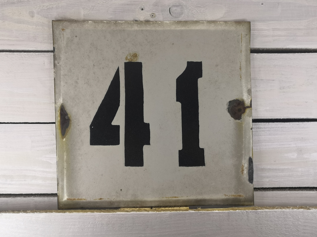 10" * 10" Vintage Enameled House Door Gate Number 41 Soviet Era Door ...