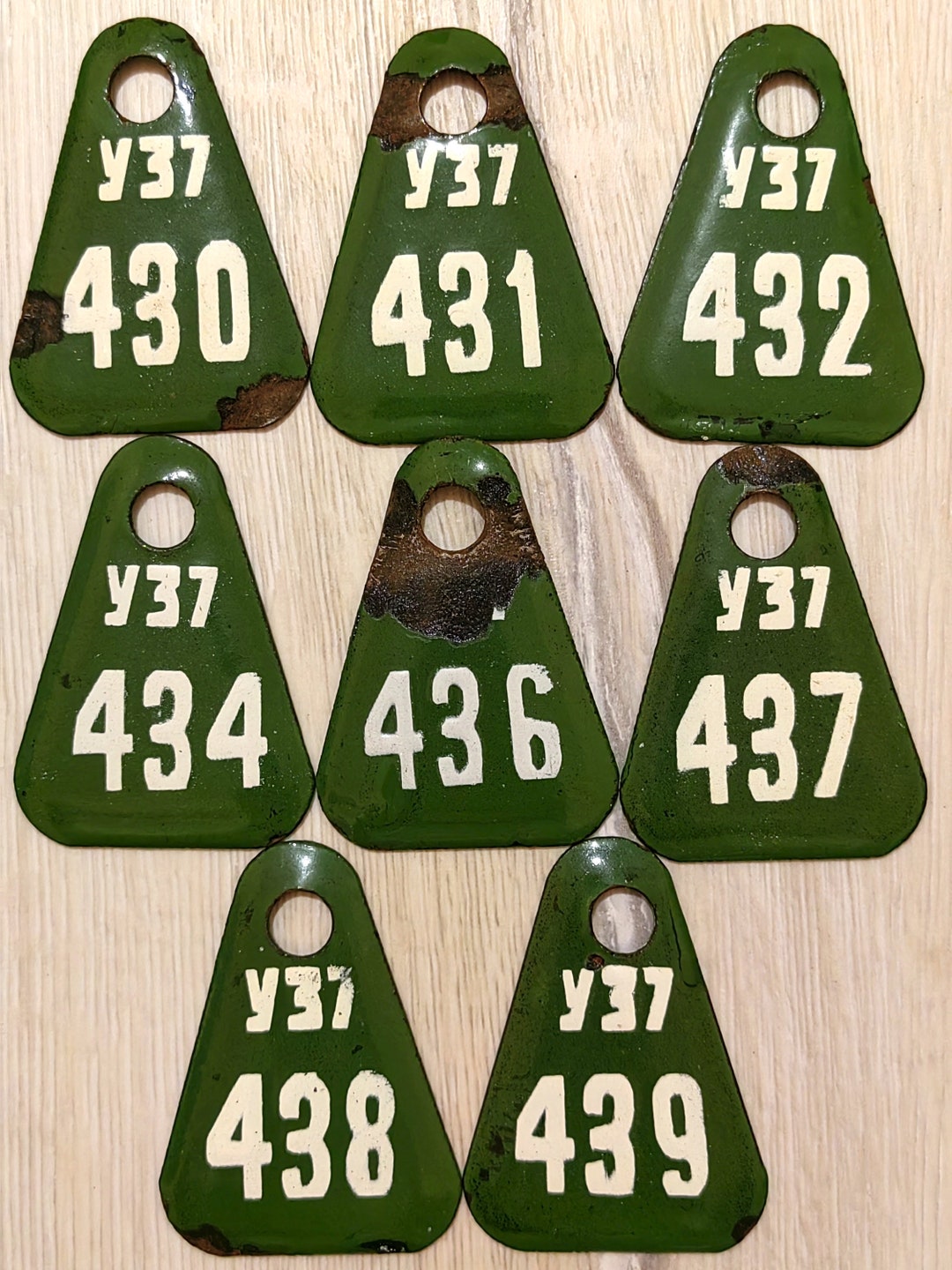 Pick Any Number Metal Tag Vintage Enamel Number Lockers Fob Soviet Era ...