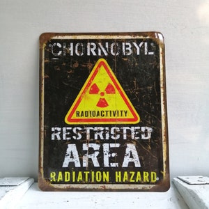 Hazard Danger Sign Chernobyl Zone Safety Warning Sign Garage Decor Wall ...
