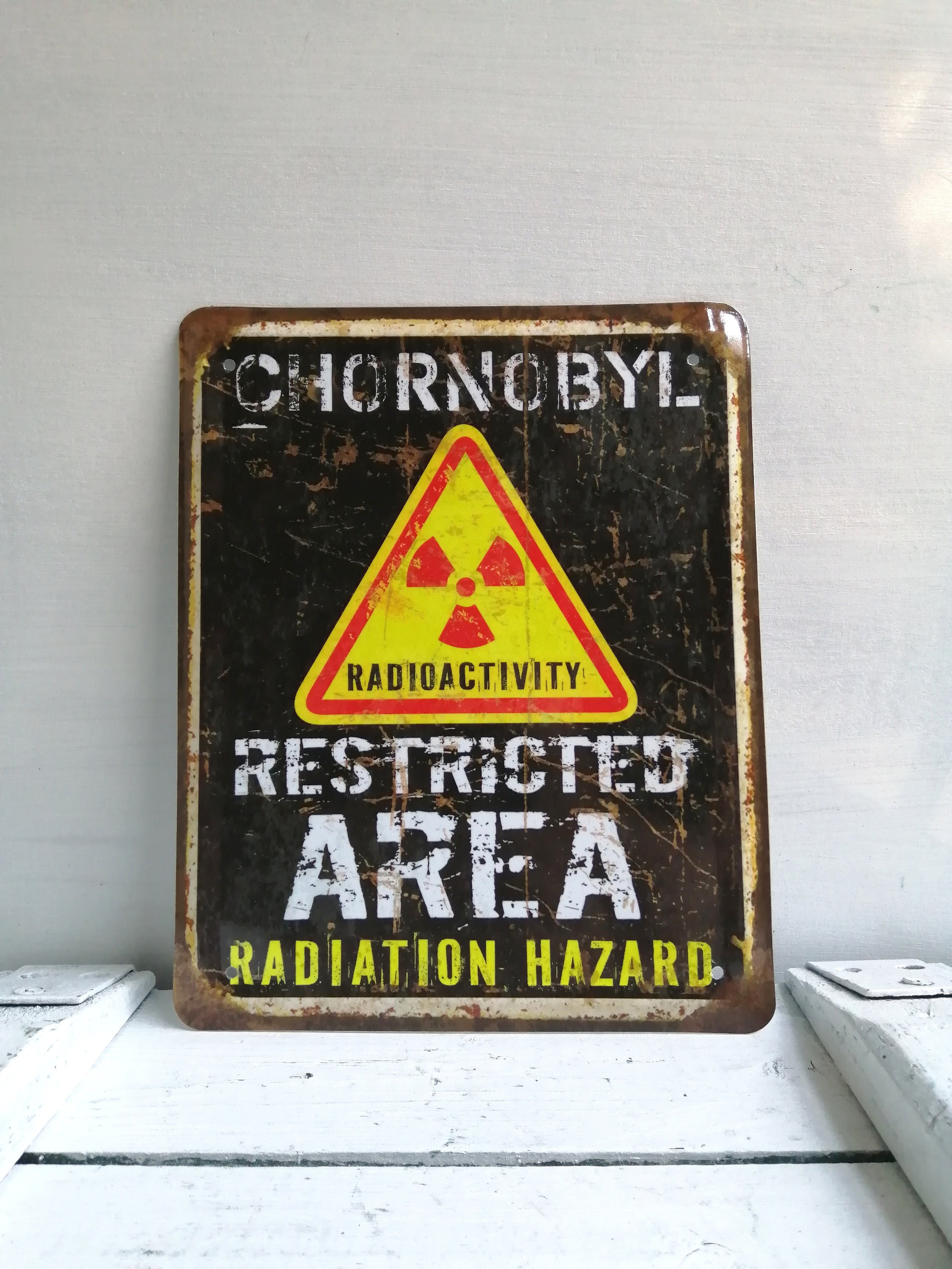 Hazard Danger Sign Chernobyl Zone Safety Warning Sign Garage Decor Wall ...