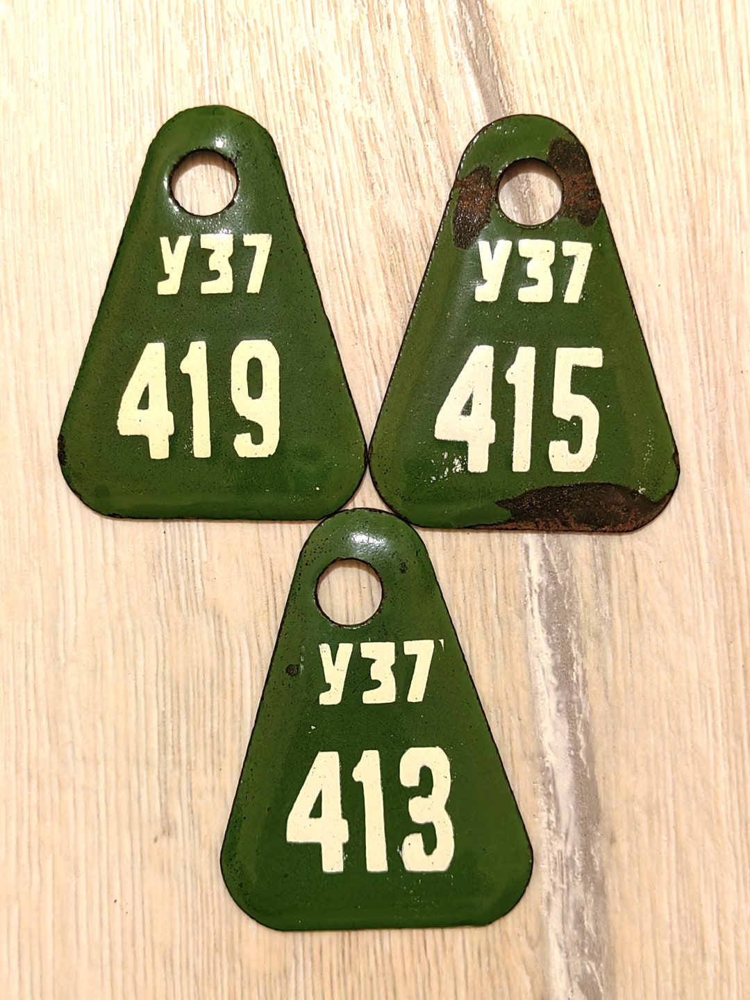 Choose Any Number Metal Tag Vintage USSR Enamel Number Key Token Soviet ...