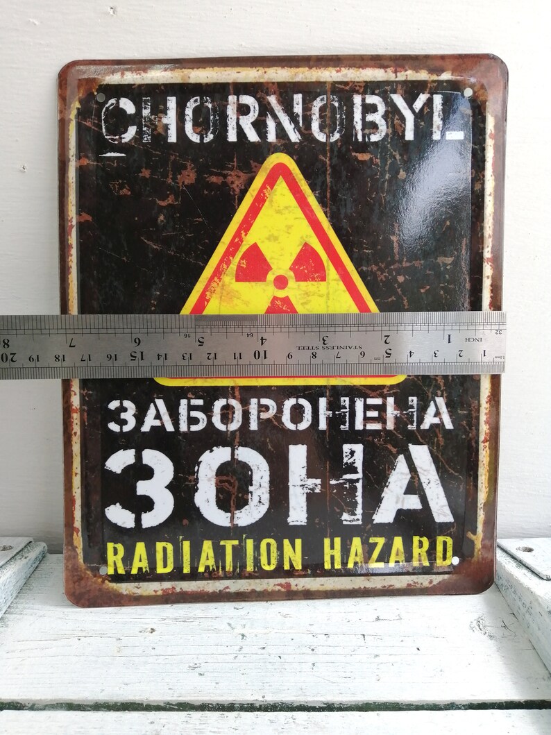 Hazard Danger Sign Chernobyl Zone Safety Warning Sign Garage Decor Wall ...