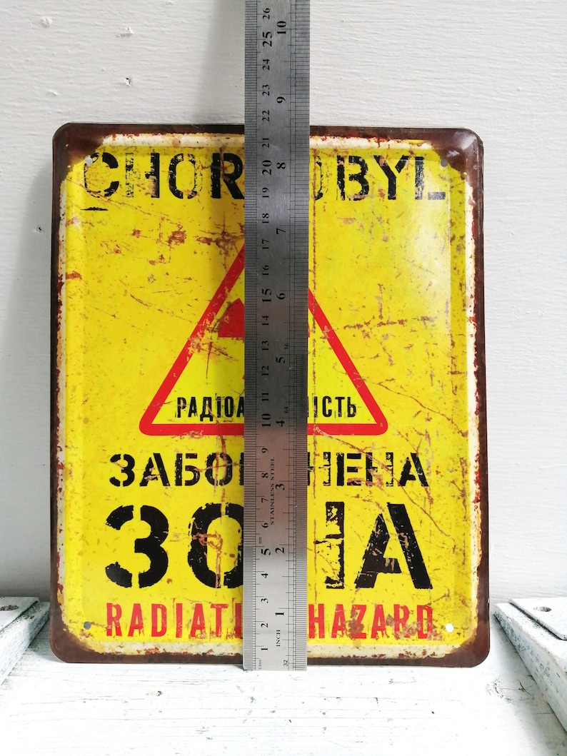Danger Sign Chernobyl Zone Safety Warning Sign Garage Decor Wall Decor ...